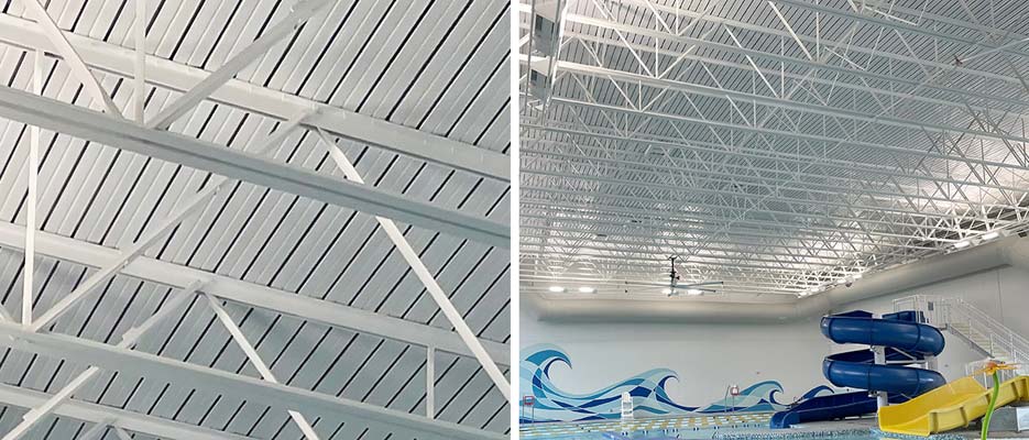 Steel roof deck essential in indoor pool design